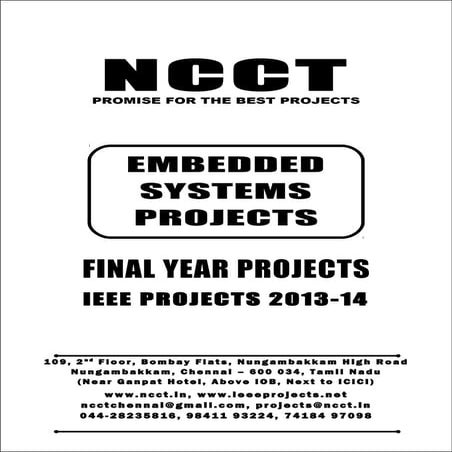 01 2013 Ieee Embedded System Project Titles Ncct Ieee 2013 14 Project