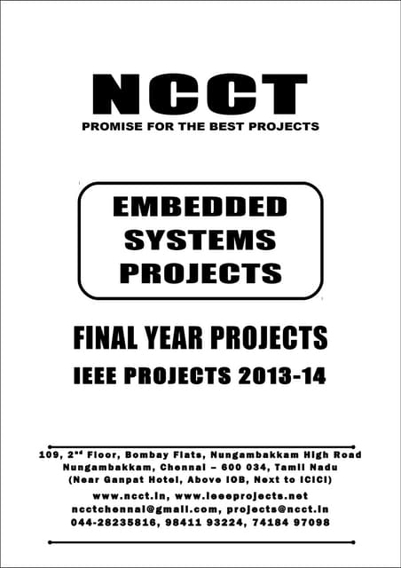 01 2013 Ieee Embedded System Project Titles Ncct Ieee 2013 14 Project