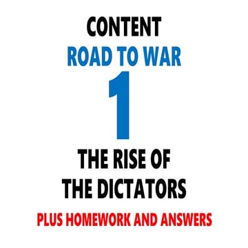 THE ROAD TO WAR 1939 - THE RISE OF THE DICTATORS | PPTX