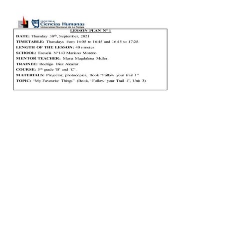 01. 1st lesson plan rodrigo diaz alcazar | DOCX | Secondary Education ...