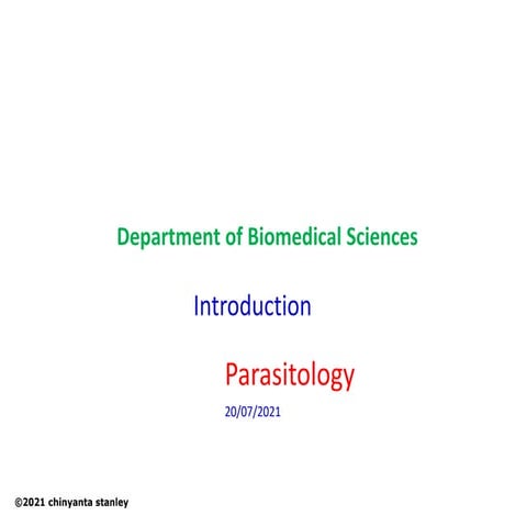 Introduction Parasitology. Parasites in the human body. | PPT