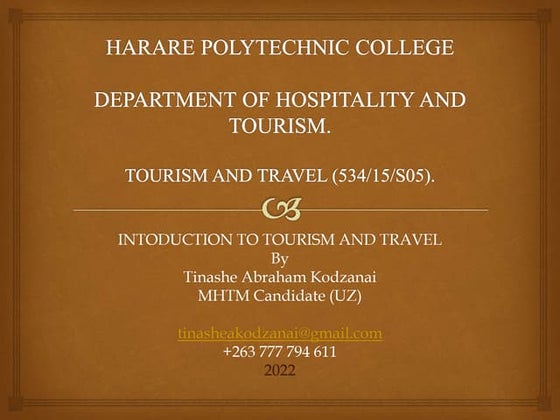 The History of Tourism | PPTX