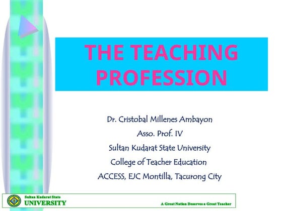 Teaching as a Vocation, Mission and Profession | PPTX | Professional School | Postgraduate Education