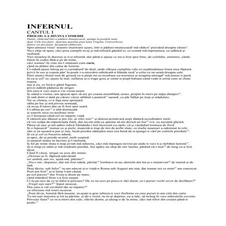 01. Cantul I.doc-Dante Alighieri _Divina Comedie Infernul | PDF