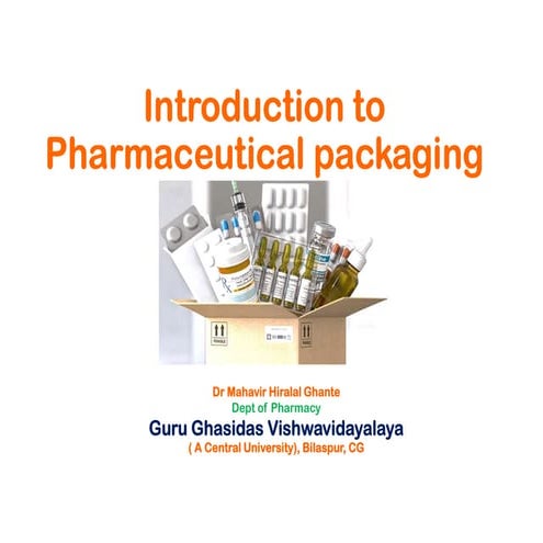 Pharmaceutical Packaging tablet and capsules | PPTX