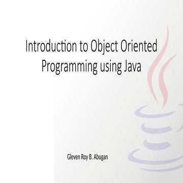 Classes And Objects in java programming language | PPTX