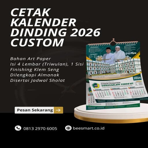 Cetak Kalender Dinding 2026 with beesmart.id