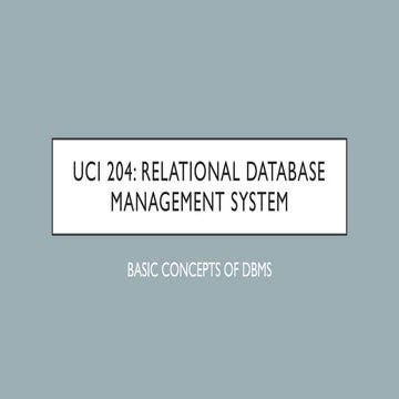 Introduction to Database Management Systems | PPTX