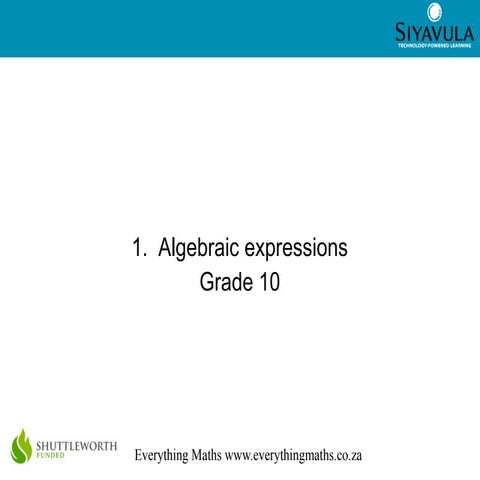 Algebraic expressions | PPT