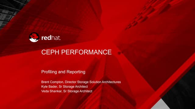Ceph Performance Profiling And Reporting Pptx Computer Software And Applications Computing