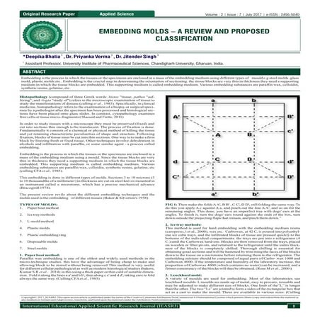 EMBEDDING MOLDS – A REVIEW AND PROPOSED CLASSIFICATION | PDF