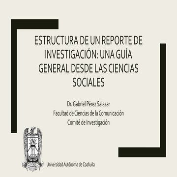 Estructura de un reporte de investigación: una guía general desde las ...