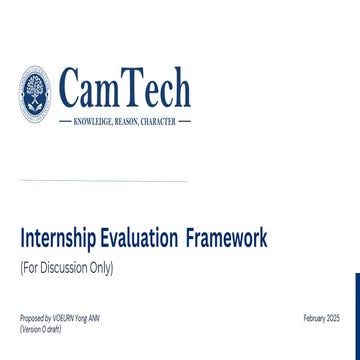 University Internship Evaluation Framwork Pdf