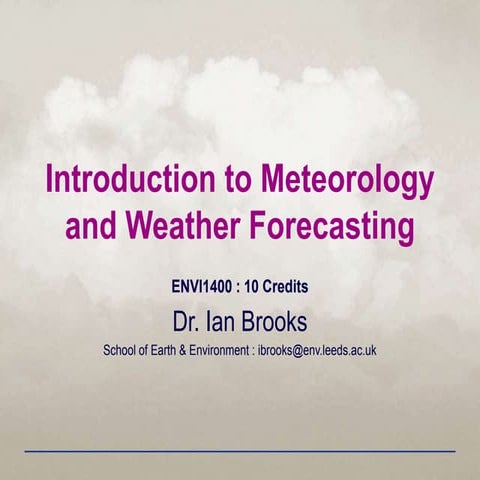 01 introduction TO METEROLOGY AND WEATHER FORECASTING | PPT