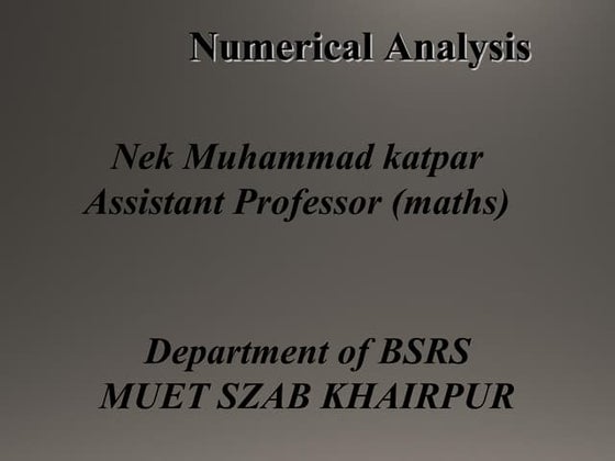 Numerical Methods And Its Applications Pptx Science