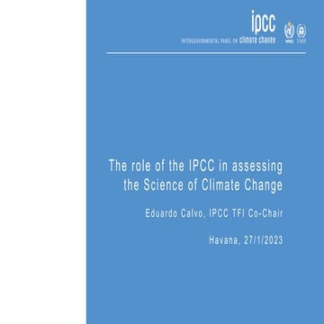 The role of the IPCC in assessing the Science of Climate Change | PPT