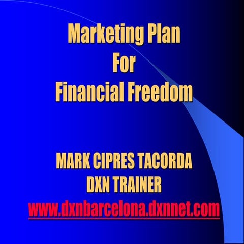 01 marketing plan for financial freedom | PDF