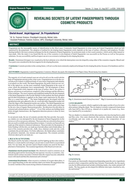 Latent fingerprint development | PPT | Makeup and Accessories | Beauty