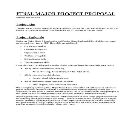 Project Proposal Document | PDF | Free Download