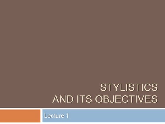 Stylistics - Norm and Deviation. | DOCX