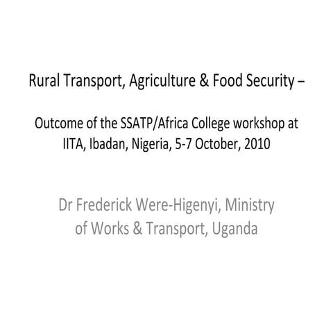 01 tuesday-rural-transport-food security | PPT