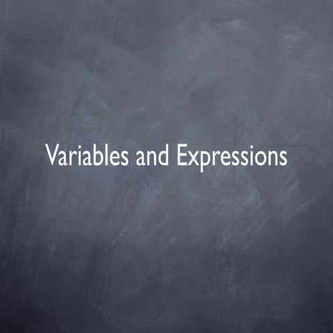 01 Variables And Expressions | PDF