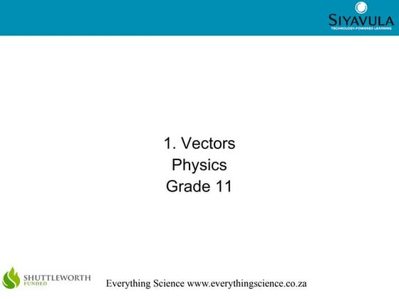 Vectors and scalars - grade 10 | ODP