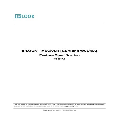 IPLOOK MSC/VLR product information v1.3 | PDF
