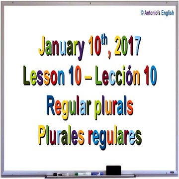 10. Regular plurals - Plurales regulares | PDF