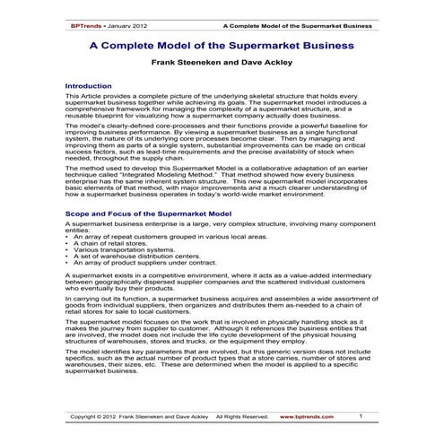 A Complete Model of the Supermarket Business - Article | PDF