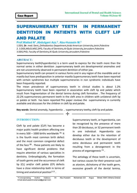 Supernumerary Teeth | PPT
