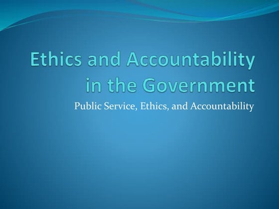 Ethics and Accountability in Public Service | DOCX