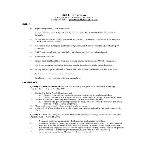 Jill's Resume 2016 | DOC
