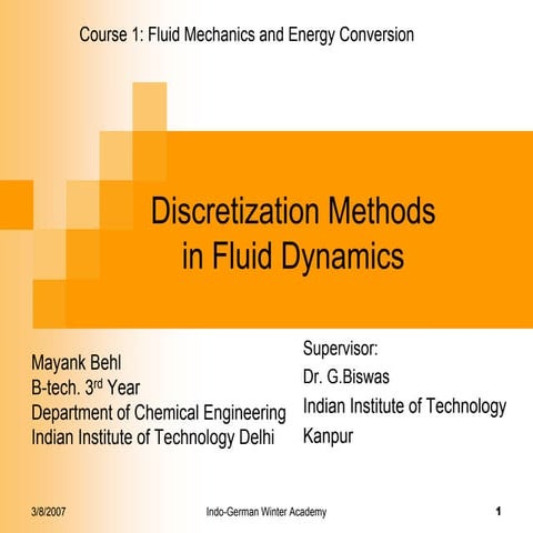 CFD discretisation methods in fluid dynamics | PDF