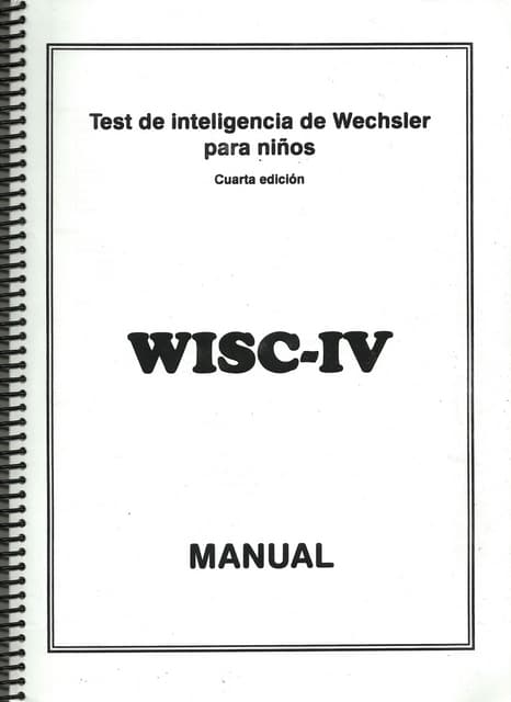 Protocolo wisc iv | PDF