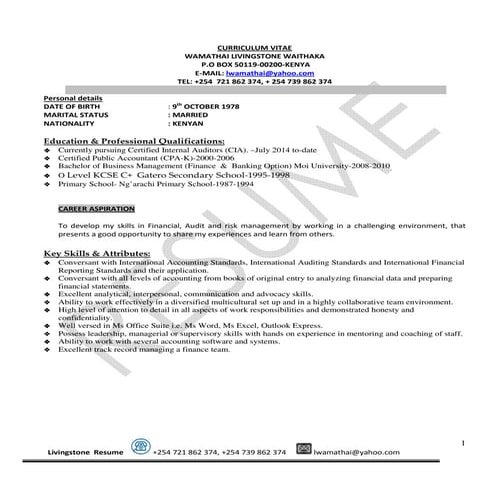 CV-Livingstone2015 | PDF