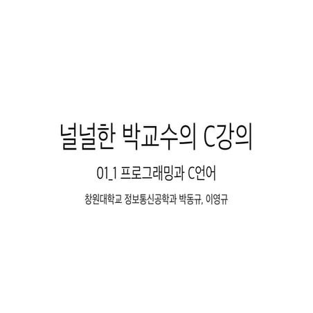 01 1 프로그래밍과 c언어 | PDF