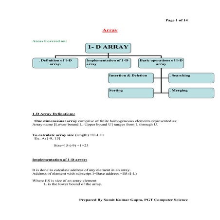 1 D Array Pdf 