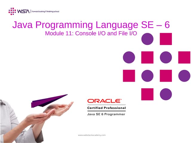 Core Java Programming Language Jse Chapter Xi Console Io And