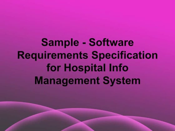 SRS for Hospital Management System | DOCX