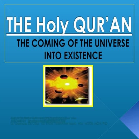 012 the coming of the universe into existence | PPT | Islam | Religion ...