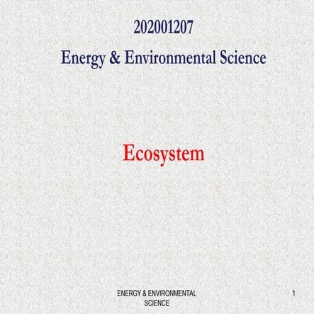 This is a presentation on the topic ecosystem | PPT