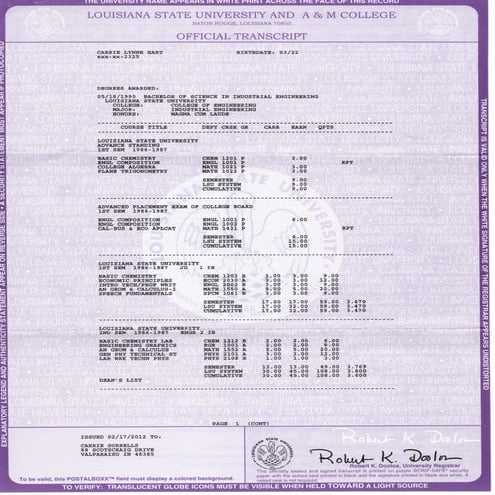 LSUTranscript001 | PDF