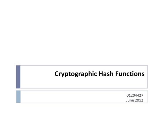 Network Security Cryptographic Hash Function Ppt Databases Computer Software And Applications