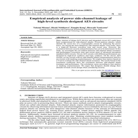 Empirical analysis of power side-channel leakage of high-level ...
