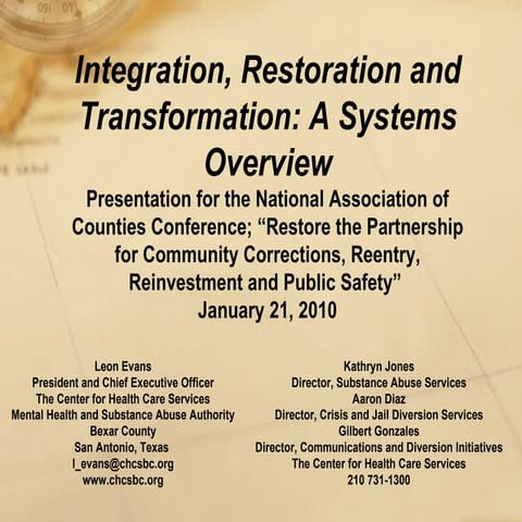 NACo Jan 2010 Justice and Public Safety Conference | PPT