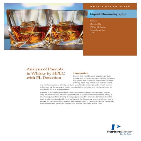 Analysis of Phenols in Whisky by HPLC with FL Detection | PDF