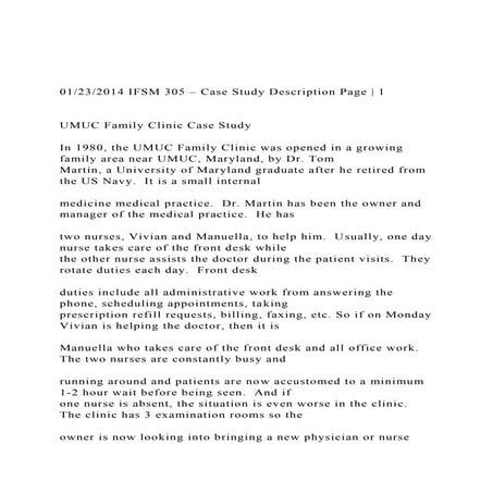 01232014 IFSM 305 – Case Study Description Page 1 U.docx