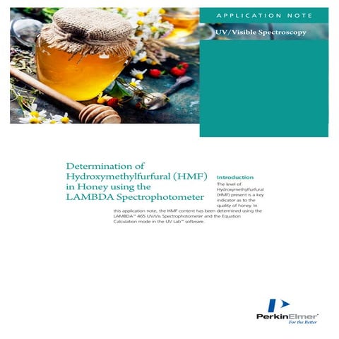 Determination of Hydroxymethylfurfural (HMF) in Honey | PDF