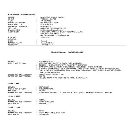 Marcos latest 2016 cv (1) | DOCX